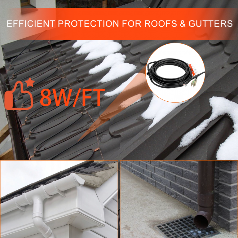 HEATIT 8JHSF Roof and Gutters Heating Cable with 10ft Lighted Plug ...