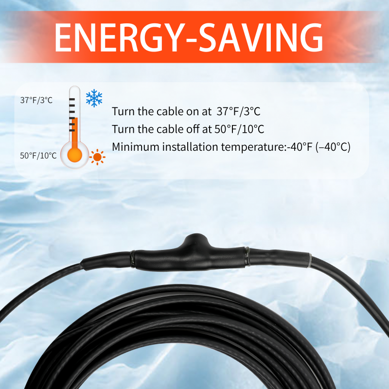 HEATIT 8JHSF Roof and Gutters Heating Cable with 10ft Lighted Plug ...