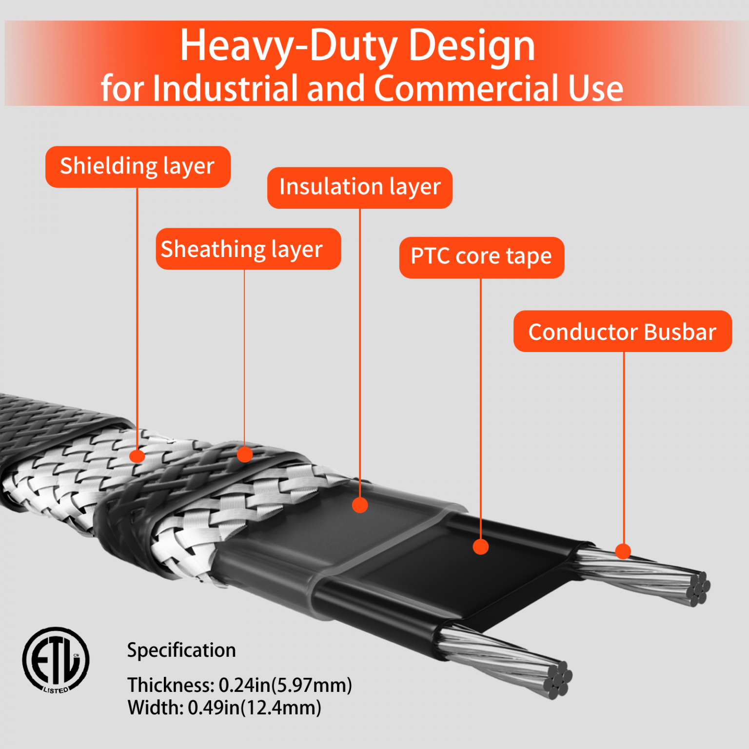 HEATIT 8JHSF1 Heat Tape for Water Pipes Roof and Gutters Heating Cable ...