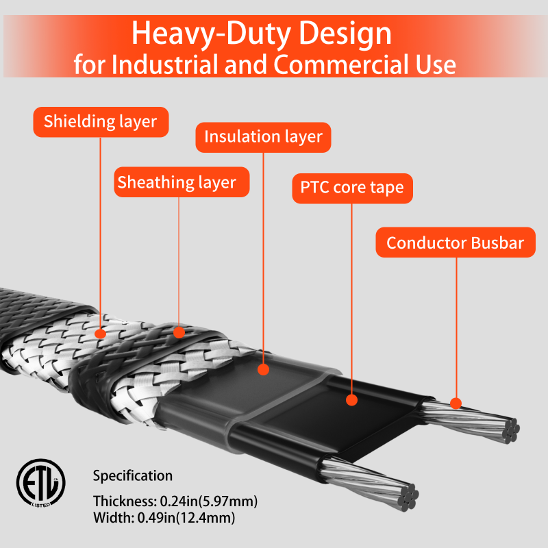 HEATIT 8JHSF1 Heat Tape for Water Pipes Roof and Gutters Heating Cable ...